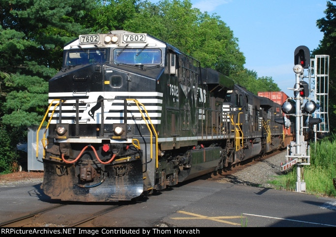 NS 202 is eastbound at MP 48 @ 8:03 with its consist of COFCs